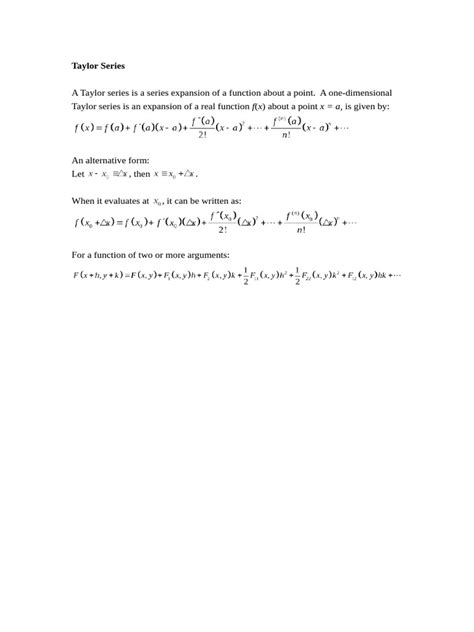 Taylor Series Pdf