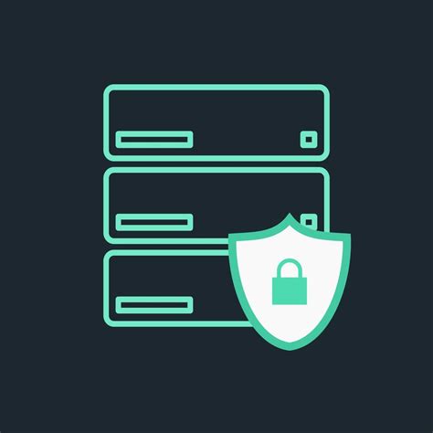 Secured Database Server Icon With Shield And Padlock Vector Illustration 9467960 Vector Art At
