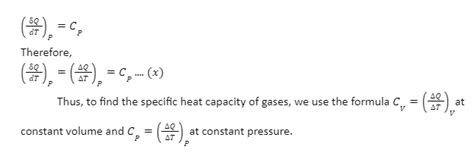Notes On Formulas Involved With The Specific Heat Capacity Of Gases