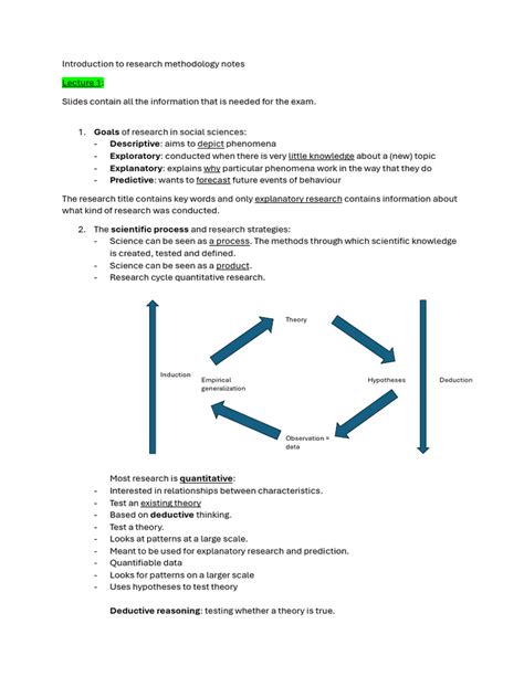 Introduction To Research Methodology Notes Pdf Survey Methodology Sampling Statistics