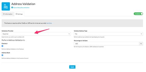 Experian Address Validation ShipperHQ Docs