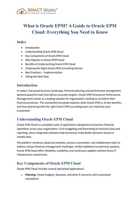 What Is Oracle Epm A Guide To Oracle Epm Cloud Everything You Need To