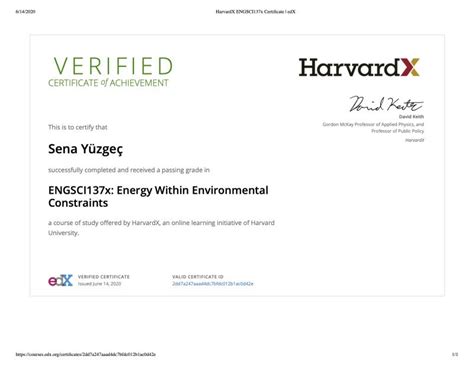 Sena Yüzgeç On Linkedin Harvardcourse Edx Energy Environmental