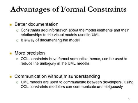 Ocl The Object Constraint Language In Uml