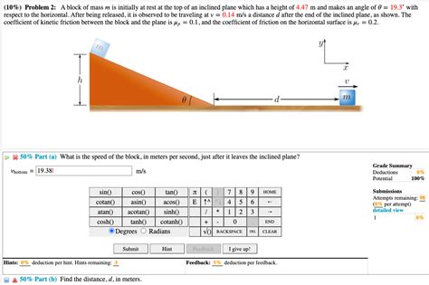 solved 10 problem 2 a block of mass m is initially at