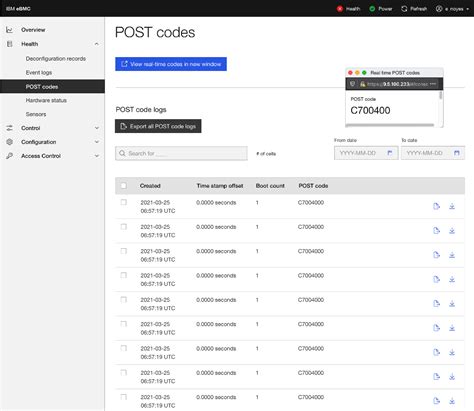 Post Codes Logs And Real Time Indicators · Issue 62 · Openbmcwebui