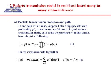 Ppt Multicast Congestion Control On Many To Many Videoconferencing