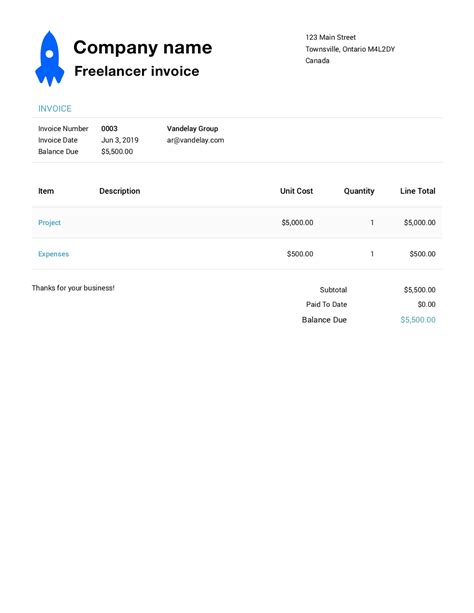 Free Freelance Invoice Template Customize And Send In 90 Seconds