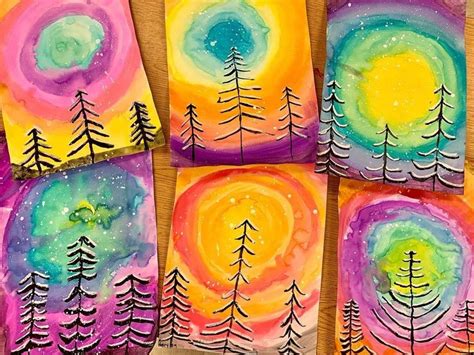 4th Grade Analogous Paintings With Trees