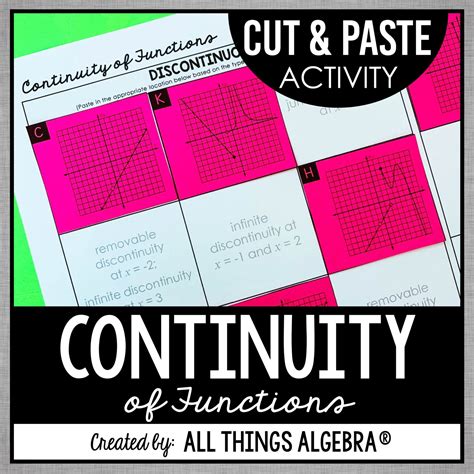Continuity Of Functions And Types Of Discontinuities Cut And Paste