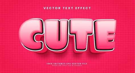Premium Vector Pink Cute 3d Editable Vector Text Effect