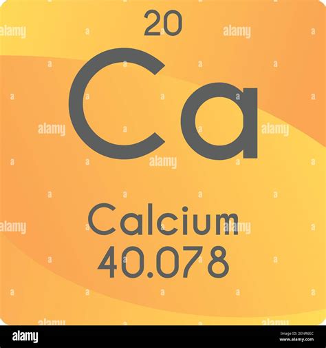 Ca Calcium Alkaline Earth Metal Chemical Element Vector Illustration