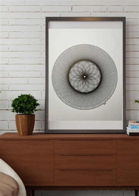 Handdrawn Black Spirograph Mandala Bohemian Style Mandala Etsy