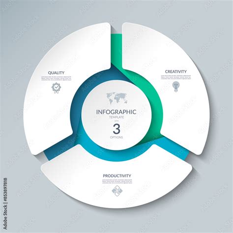 Infographic Circular Diagram With 3 Options Round Chart That Can Be Used For Business Analytics