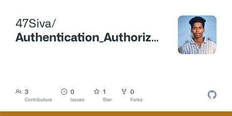 Github 47sivaauthenticationauthorization