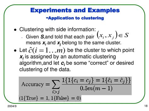 Ppt Distance Metric Learning With Application To Clustering With Side Information Powerpoint