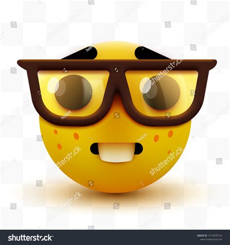 Nerd Face Emoji Clever Emoticon Glasses Stock Vector Royalty Free 1514878724 Shutterstock
