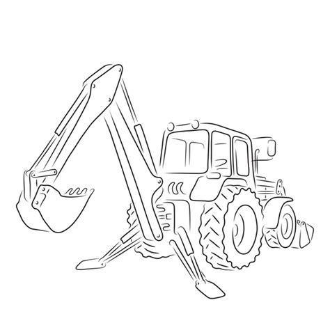 Retroexcavadora Imágenes Vectoriales Gráfico Vectorial De