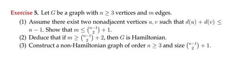 Solved Exercise Let G Be A Graph With N Vertices And M Chegg