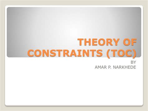 Ppt Theory Of Constraints Toc Powerpoint Presentation Free Download Id6885334