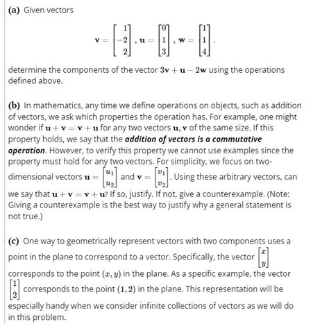 Solved A Given Vectors V U W Chegg Com