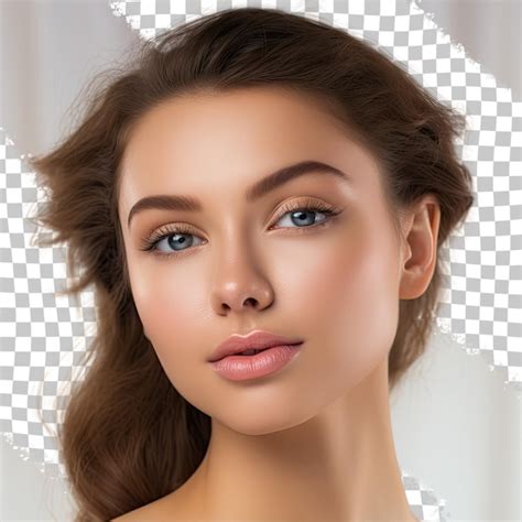 Premium Psd Beautiful Young Woman With Clean Perfect Skin Portrait Of