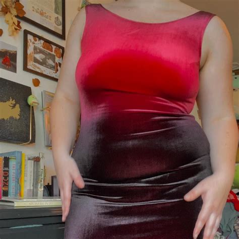 RED AND BLACK VELVET DRESS The Absolute Sexiest Depop
