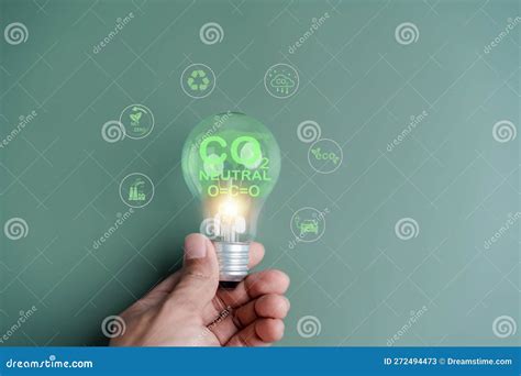 Co2 Reduction Icon With On Lightbulb Earth Decrease Co2 Or Carbon