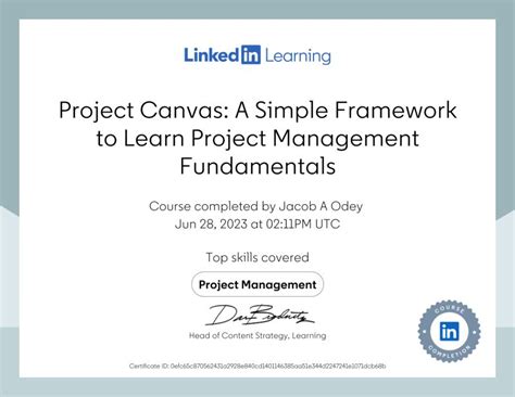 Jacob Odey On Linkedin Certificate Of Completion