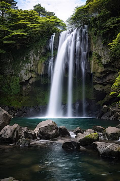 폭포가 있는 물줄기 배경 배경 화면 및 일러스트 무료 다운로드 Pngtree