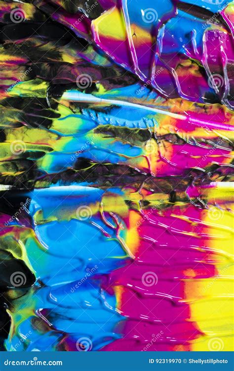 Abstract Paint Streaks And Marks On Black Background Stock Illustration