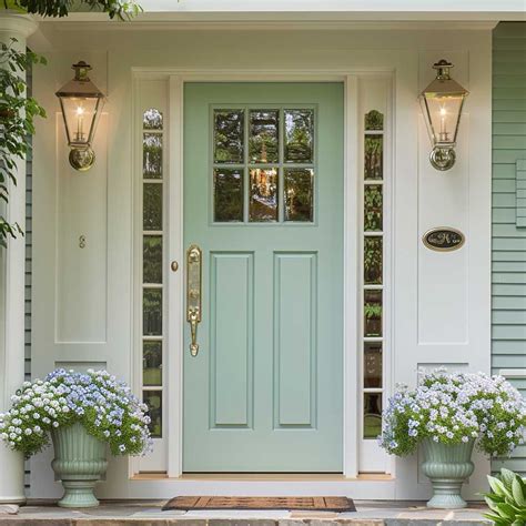 Mint Green And Dove White Front Door Colors