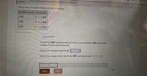 solved critical volues for quick reference during this