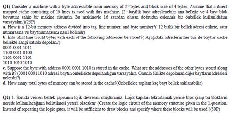 Solved Q1 Consider A Machine With A Byte Addressable Main