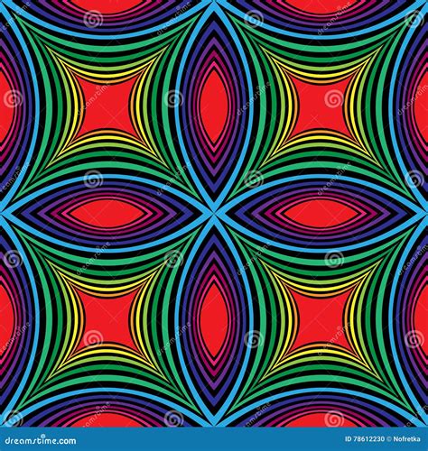 Colorful And Black Striped Pattern Of Concave Rectangles Visual Volume Effect Stock Vector