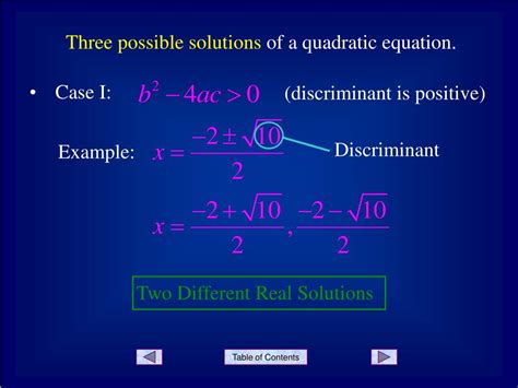 Ppt Solving Quadratic Equations The Discriminant Powerpoint Presentation Id 2957580