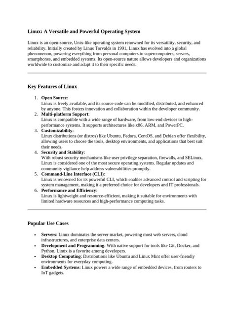 Linux Pdf Linux Linux Distribution