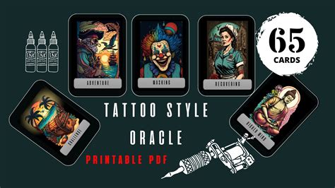Printable Tattoo Style Oracle Printable Oracle Cards Pdf Oracle Cards