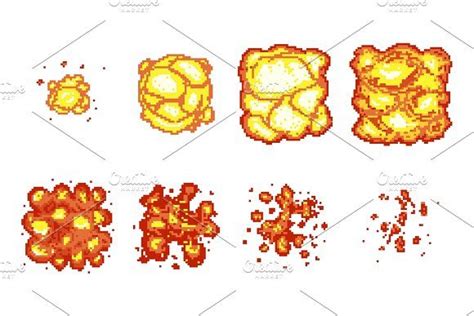 Realistic Explosion 8 Bit Explosion Sprite Sheet Png Download Images