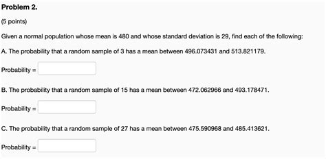 Solved 5 Points Given A Normal Population Whose Mean Is