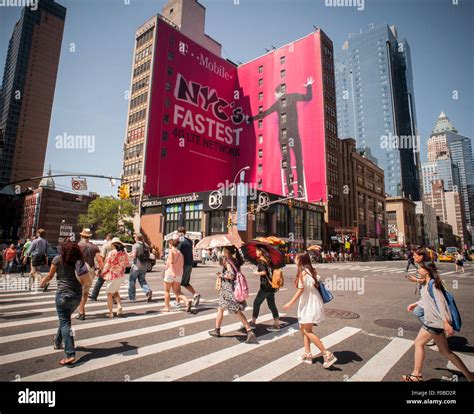 An Advertisement For T Mobile Cell Phones Near Times Square In New York On Friday August