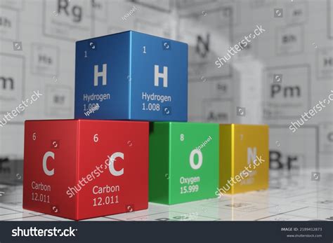 3d Rendering Cubes Elements Periodic Table Stock Illustration