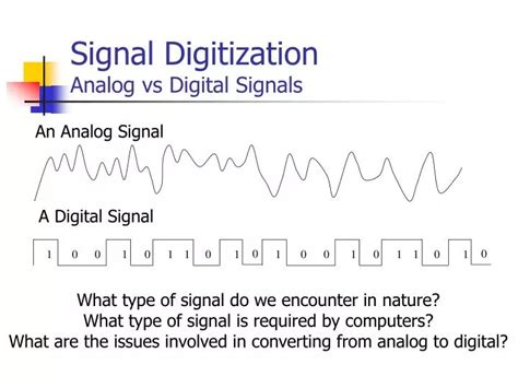 Ppt Signal Digitization Analog Vs Digital Signals Powerpoint