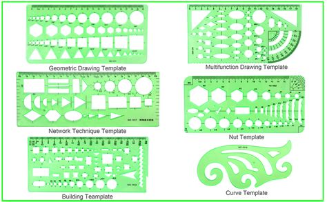 11pcs Geometric Drawings Templates Drafting Stencils