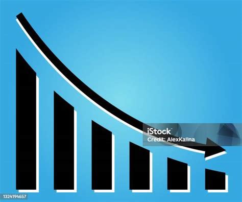 감소 보고서와 그래프 경기 침체와 파산 진행과 다이어그램 감소에 대한 스톡 벡터 아트 및 기타 이미지 감소 개념 그래프