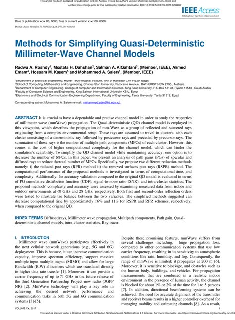 PDF Methods For Simplifying Quasi Deterministic Millimeter Wave Channel Models