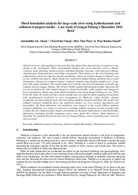 Pdf Flood Inundation Analysis For Large Scale River Using