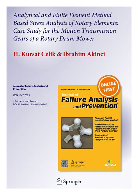 Pdf Analytical And Finite Element Method Based Stress Analysis Of