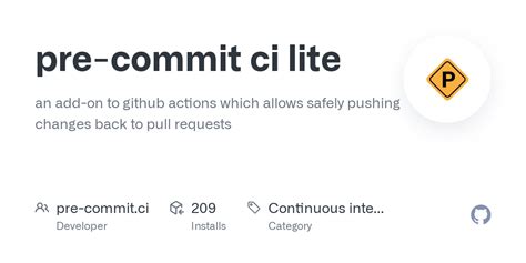 Pre Commit Ci Lite · Github Marketplace · Github