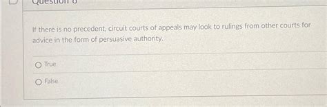 solved if there is no precedent circuit courts of appeals